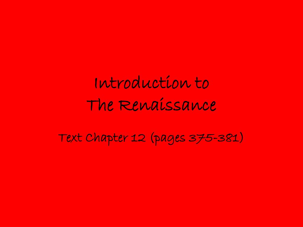 PPT - Introduction to The Renaissance PowerPoint Presentation, free ...