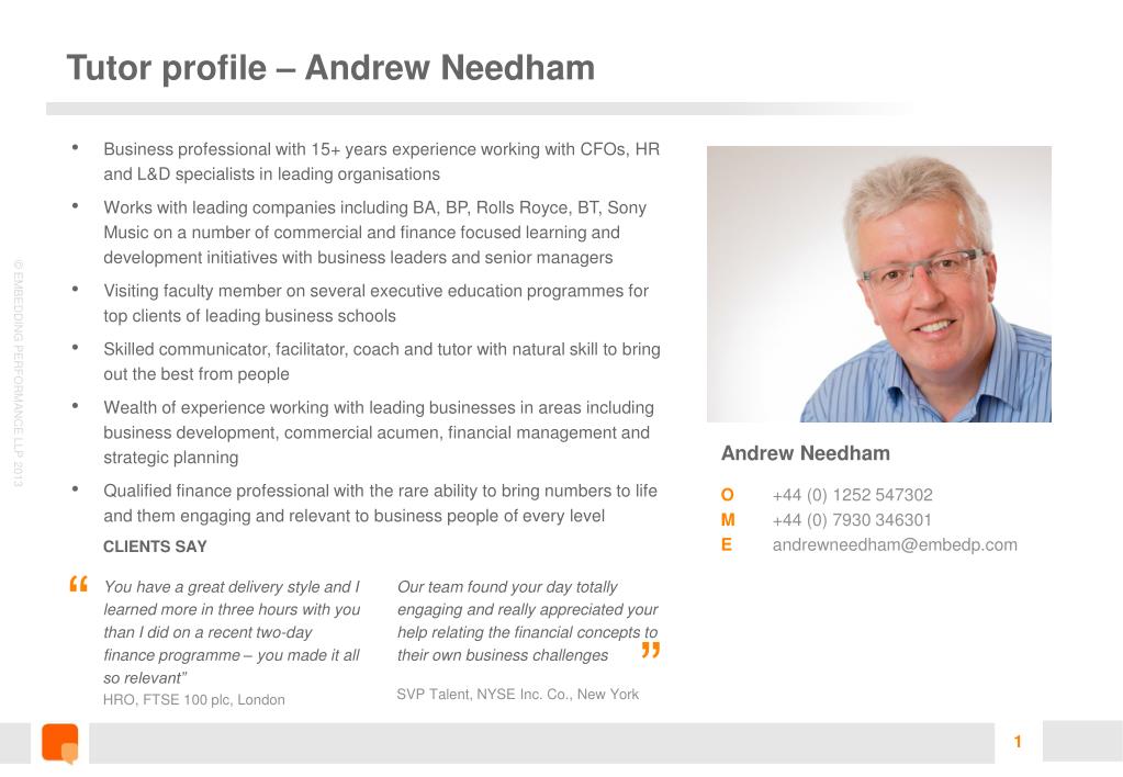 PPT - Tutor profile – Andrew Needham PowerPoint Presentation, free ...