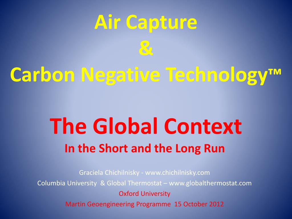 PPT - Air Capture & Carbon Negative Technology™: The Global Context in ...