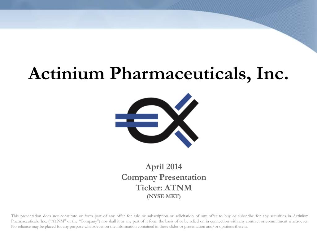 PPT - Actinium Pharmaceuticals, Inc. PowerPoint Presentation, free download - ID:1664047