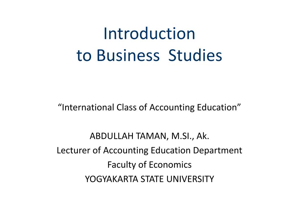 PPT - Introduction to Business Studies PowerPoint Presentation, free ...