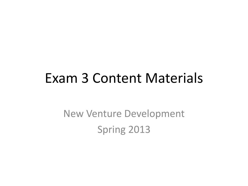 PPT - Exam 3 Content Materials PowerPoint Presentation, free download ...
