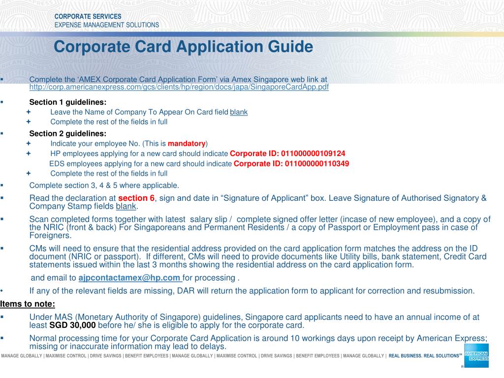 PPT - Corporate Card Application Guide PowerPoint Presentation, free ...