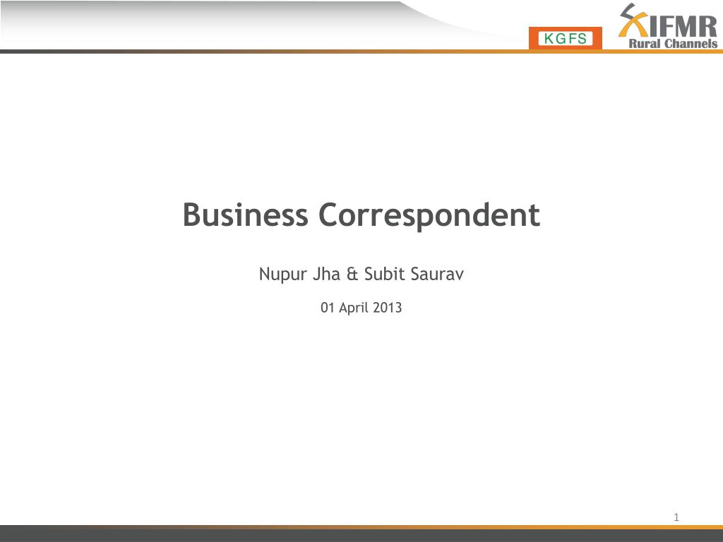 PPT - Business Correspondent PowerPoint Presentation, free download ...