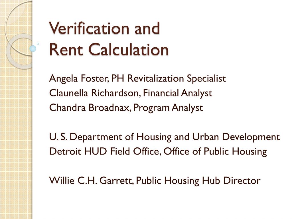 PPT - Verification and Rent Calculation PowerPoint Presentation, free ...