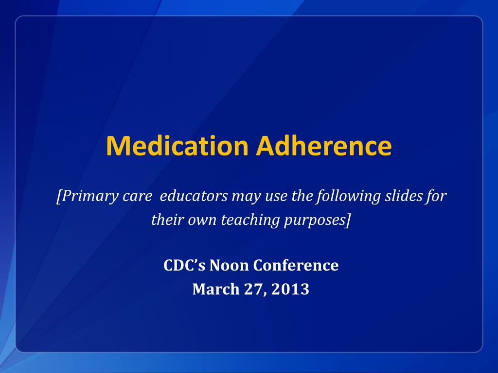 PPT - Medication Adherence PowerPoint Presentation, free download - ID ...
