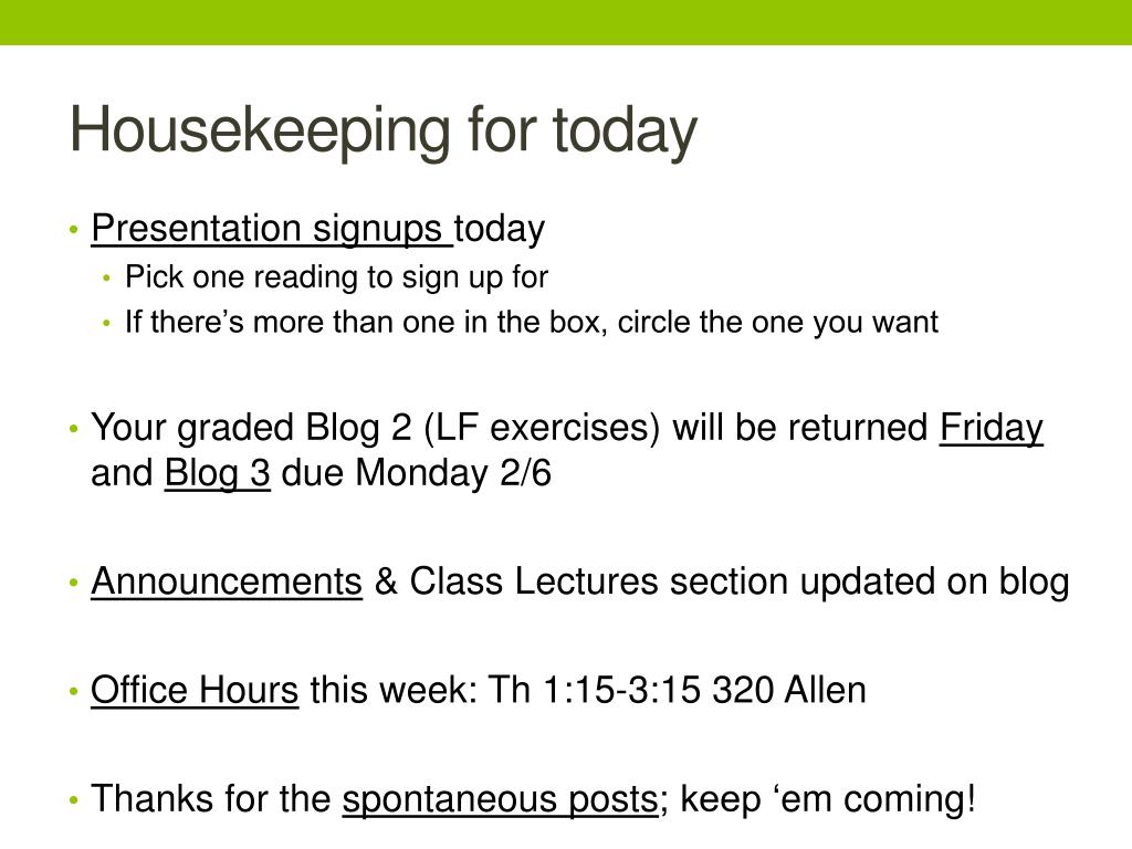 PPT - Housekeeping for today PowerPoint Presentation, free download ...
