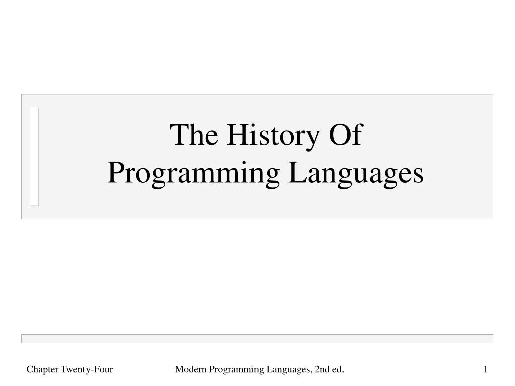 PPT - The History Of Programming Languages PowerPoint Presentation ...