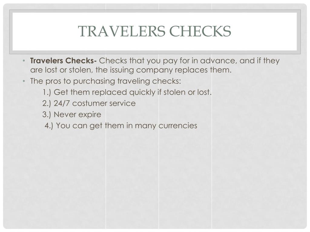 PPT - Travelers Checks PowerPoint Presentation, free download - ID:1679966