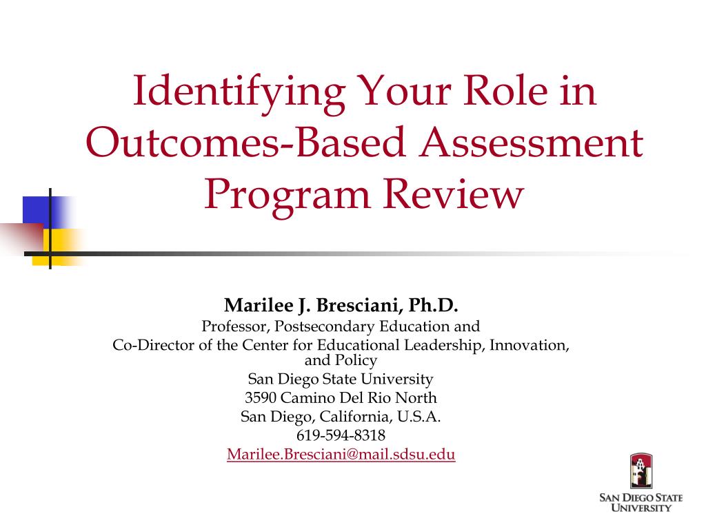 PPT - Understanding Your Role in Outcomes-Based Assessment Program ...