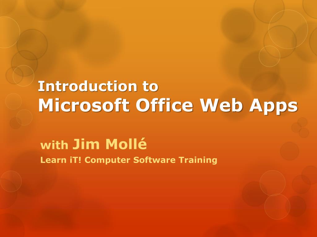 PPT - Introduction to Microsoft Office Web Apps PowerPoint Presentation ...