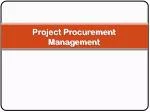 PPT - Project Procurement Management PowerPoint Presentation, free ...