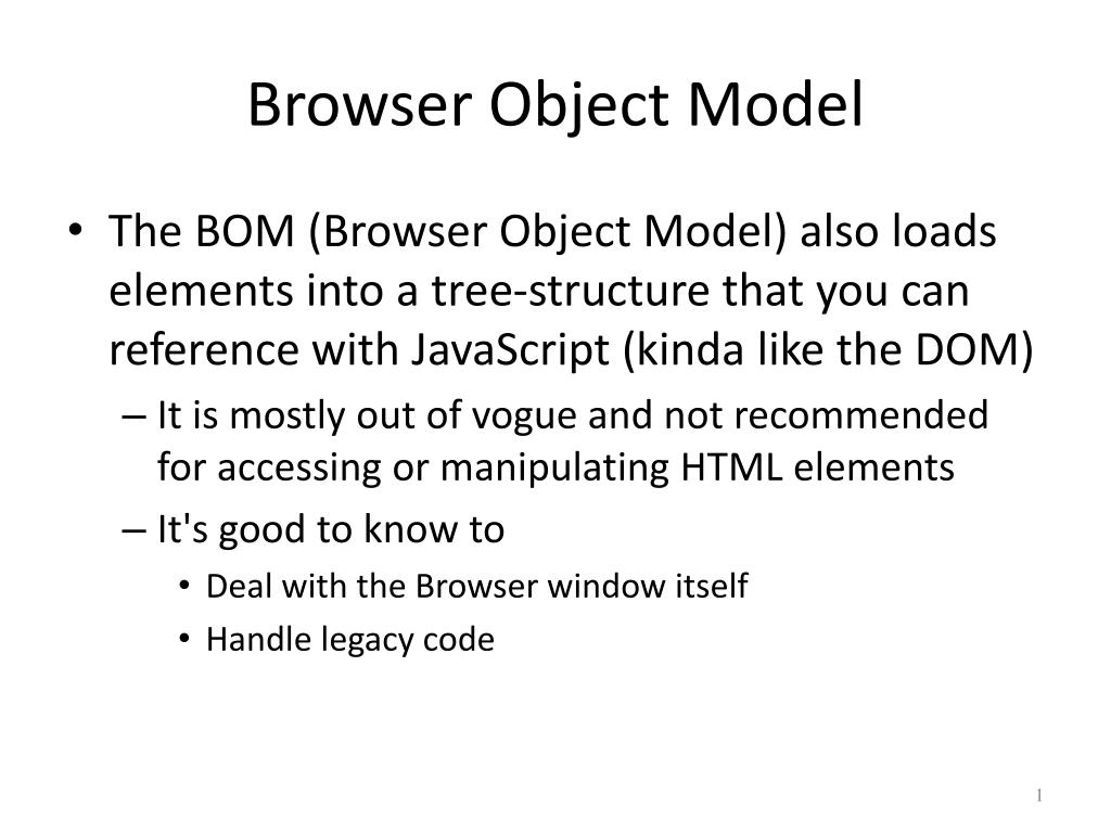 PPT - Browser Object Model PowerPoint Presentation, free download - ID ...