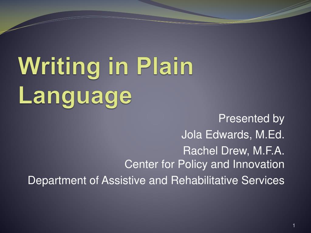 PPT - Writing in Plain Language PowerPoint Presentation, free download ...