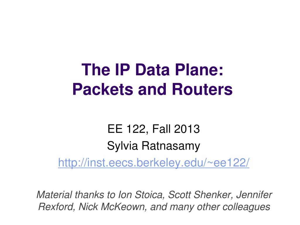 PPT - The IP Data Plane: Packets and Routers PowerPoint Presentation ...