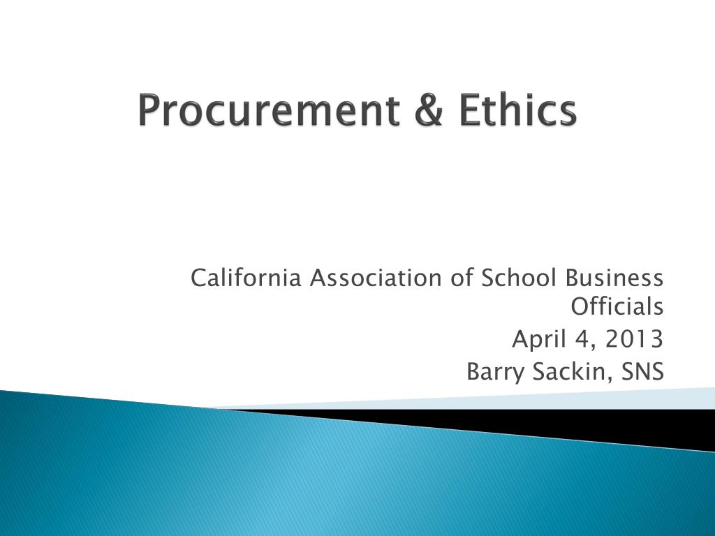 PPT - Procurement & Ethics PowerPoint Presentation, free download - ID ...