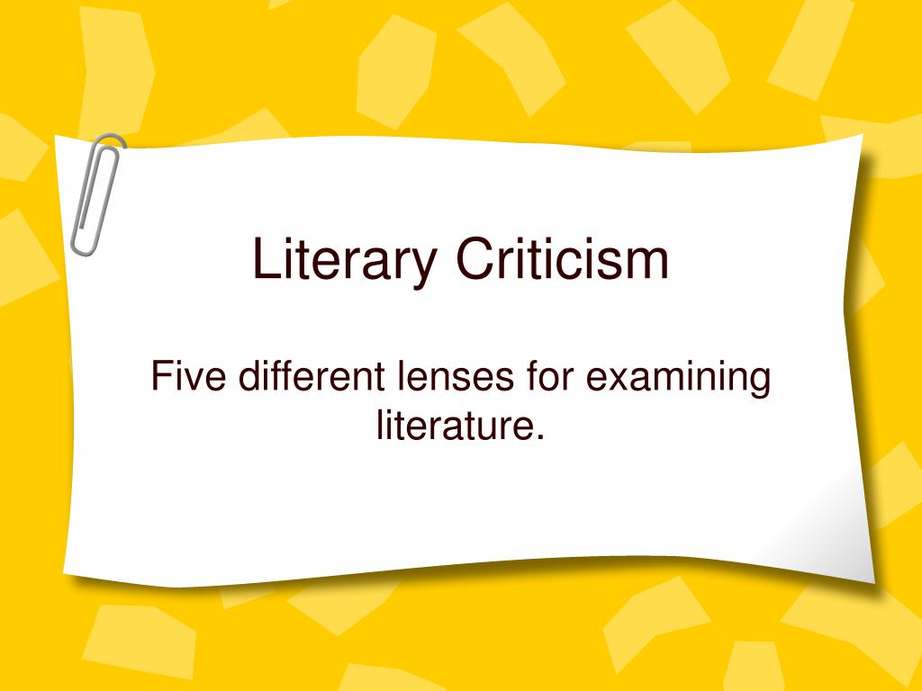 PPT - Literary Criticism PowerPoint Presentation, free download - ID ...
