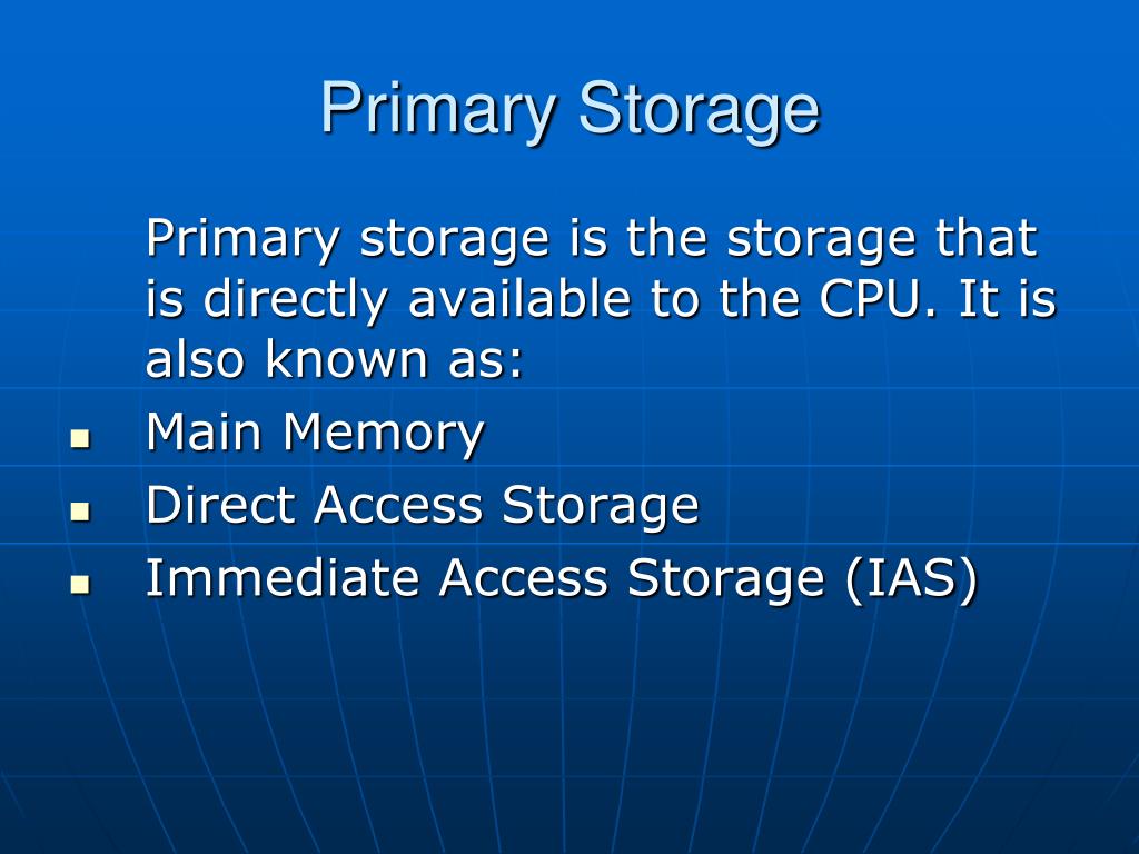 PPT - Primary Storage PowerPoint Presentation, free download - ID:1706865