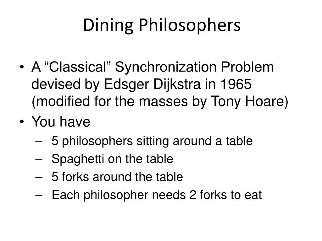 PPT - Dining Philosophers PowerPoint Presentation, free download - ID ...