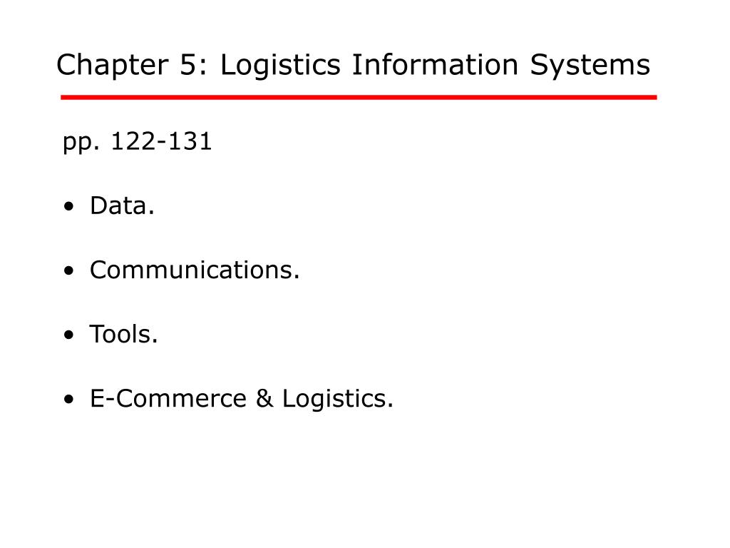 PPT - Chapter 5: Logistics Information Systems PowerPoint Presentation ...