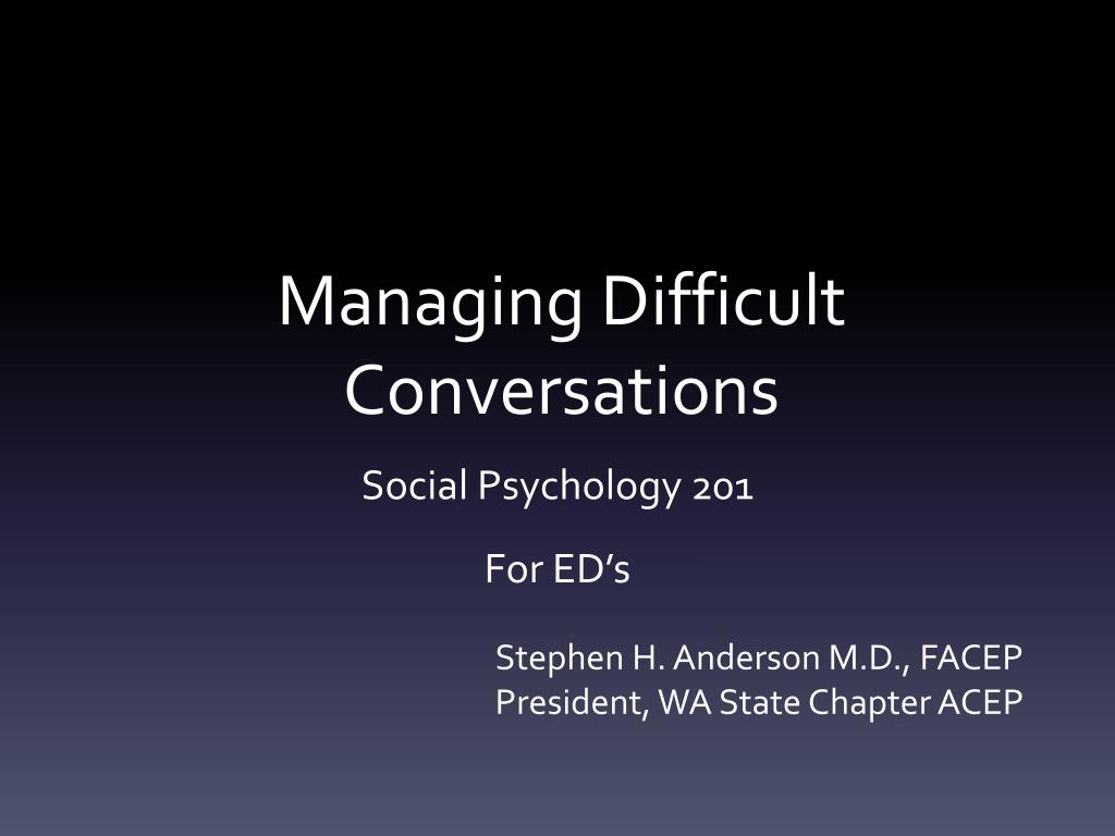PPT - Managing Difficult Conversations PowerPoint Presentation, free ...