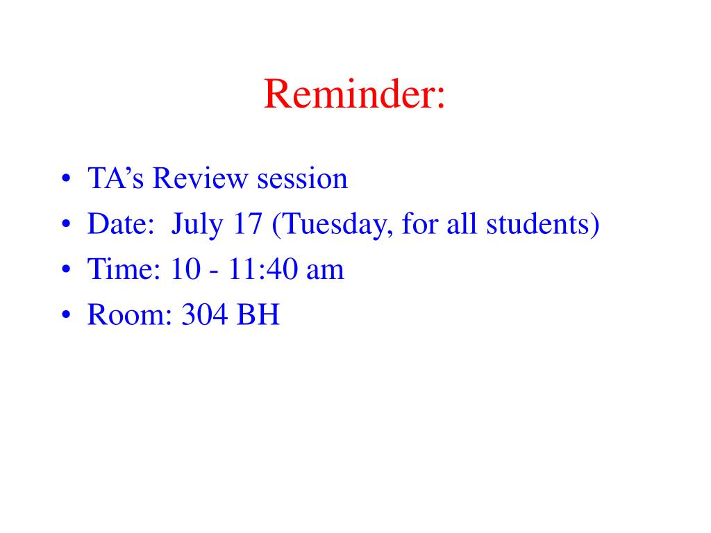 PPT - Reminder: PowerPoint Presentation, free download - ID:1712286