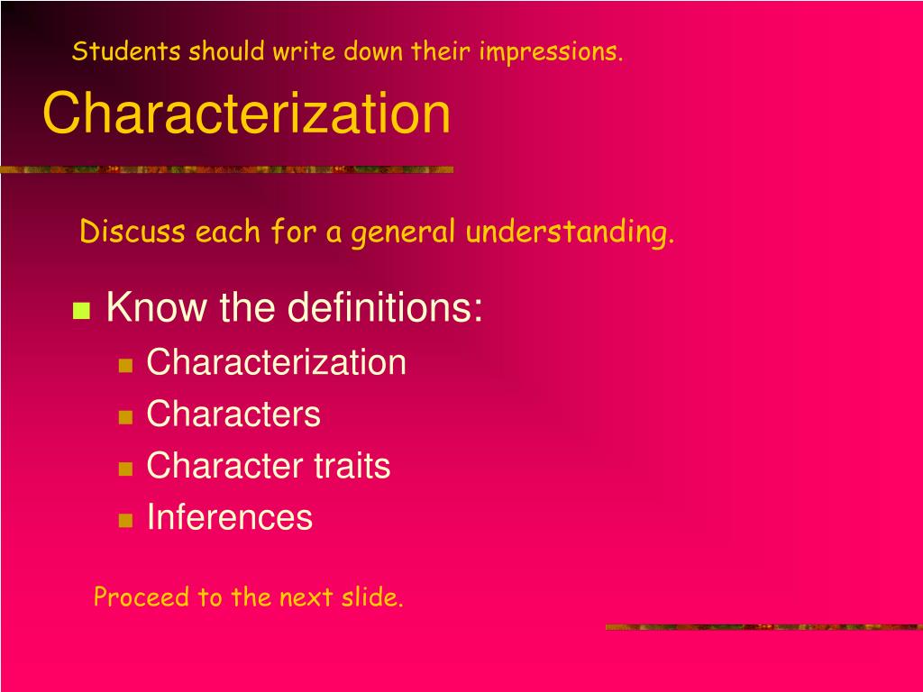 PPT - Characterization PowerPoint Presentation, free download - ID:1715160