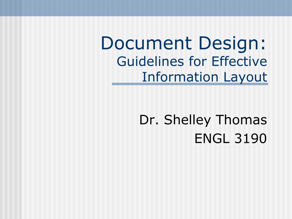 PPT - Document Design: Guidelines for Effective Information Layout ...