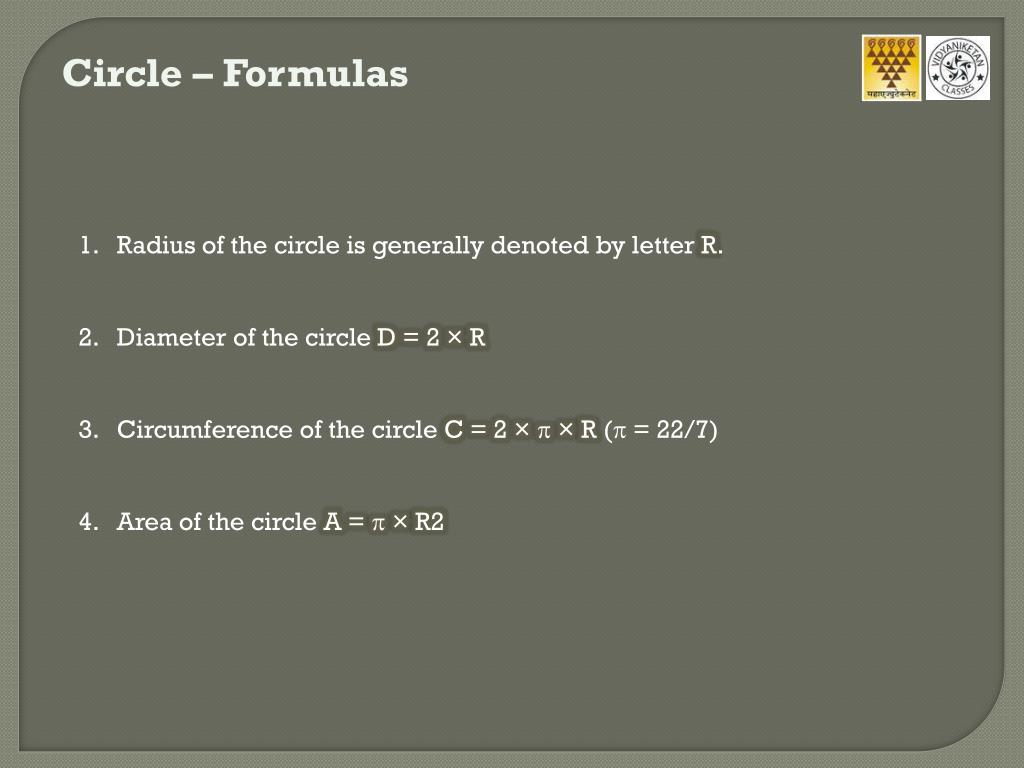 PPT - Circle – Formulas PowerPoint Presentation, free download - ID:1716399