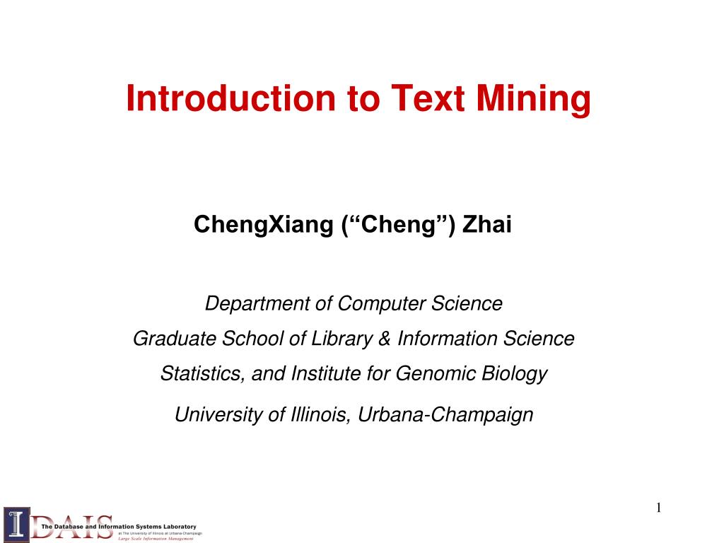 PPT - Introduction to Text Mining PowerPoint Presentation, free ...