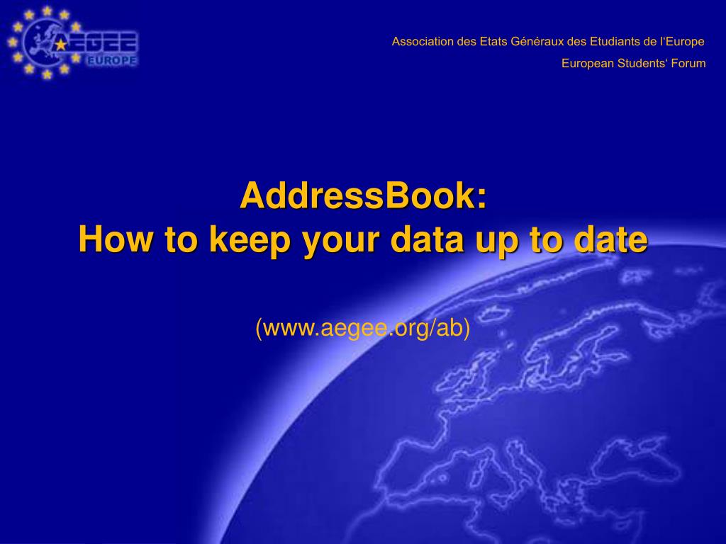 PPT - AddressBook: How to keep your data up to date PowerPoint ...