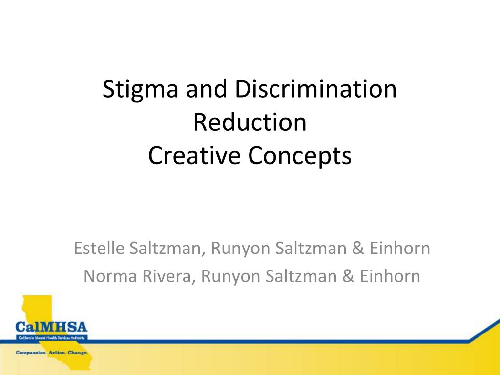 PPT - Stigma and Discrimination Reduction Creative Concepts PowerPoint ...