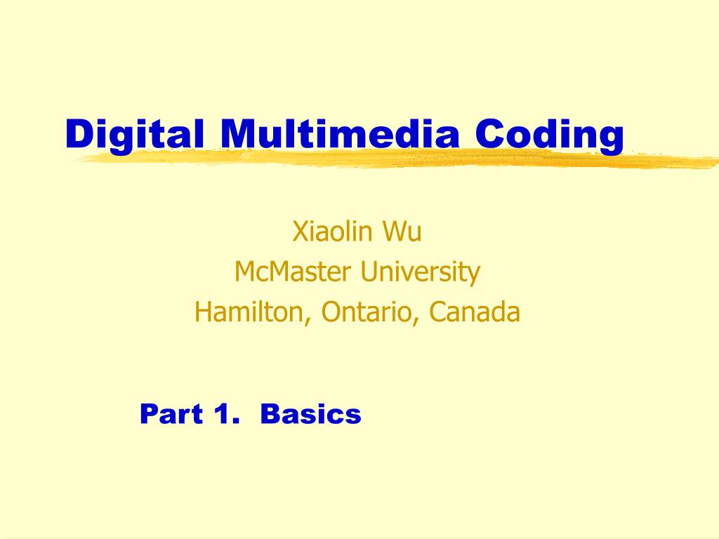 PPT - Digital Multimedia Coding PowerPoint Presentation, free download ...