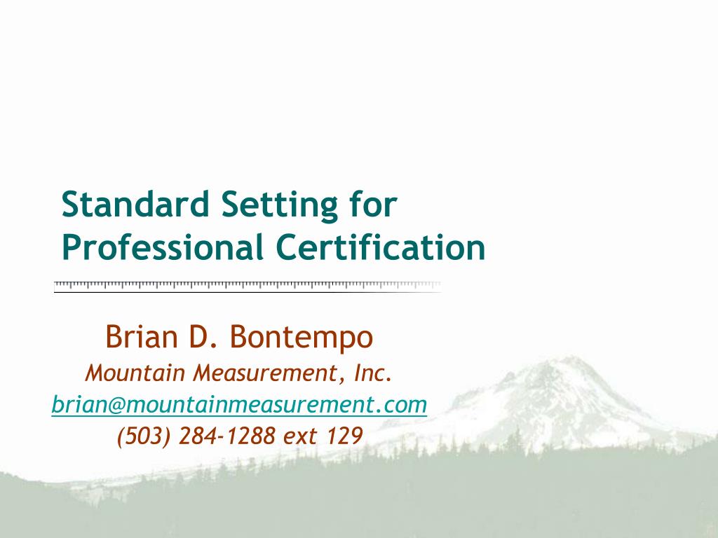 PPT - Standard Setting for Professional Certification PowerPoint ...