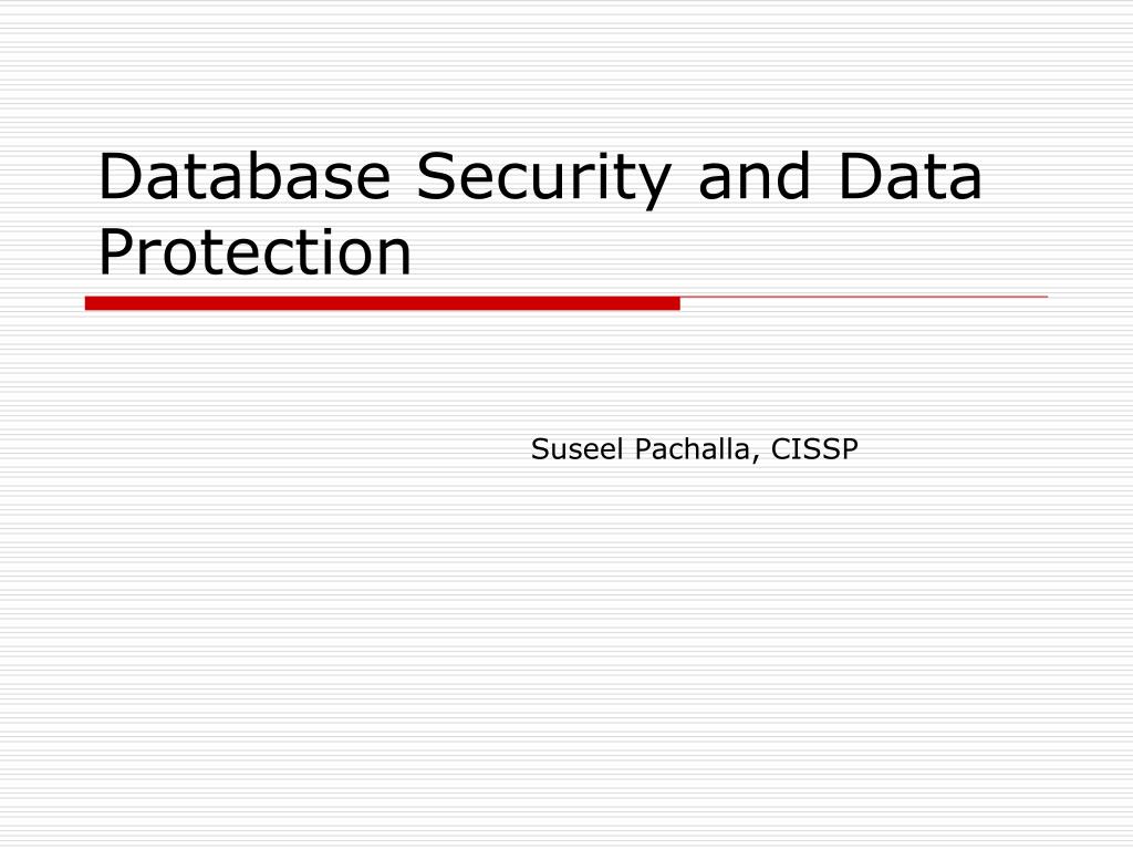 PPT - Database Security and Data Protection PowerPoint Presentation ...