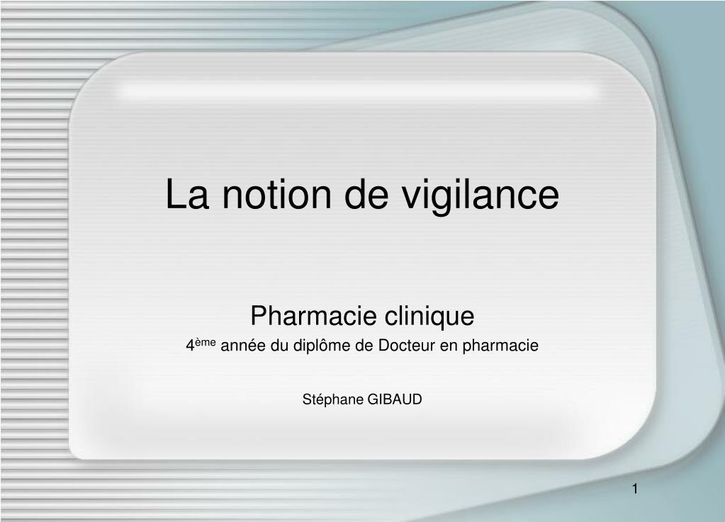 PPT - La notion de vigilance PowerPoint Presentation, free download ...