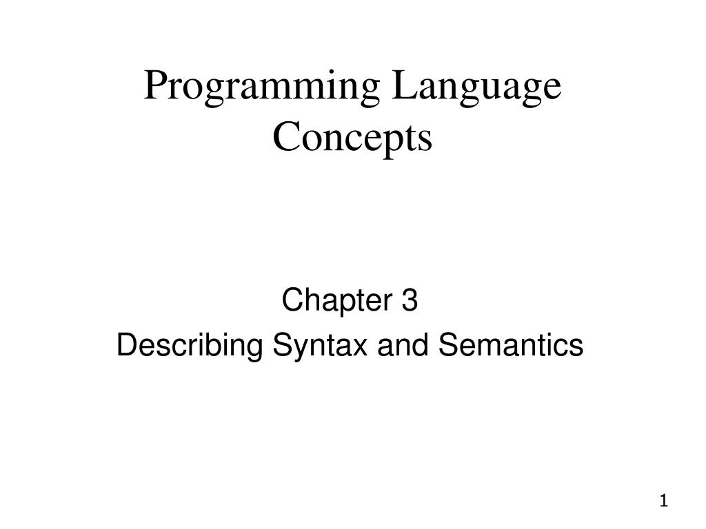 PPT - Programming Language Concepts PowerPoint Presentation, free ...
