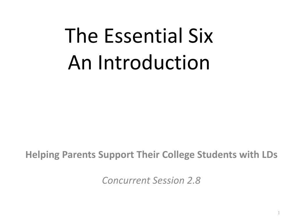 PPT - The Essential Six An Introduction PowerPoint Presentation, free ...