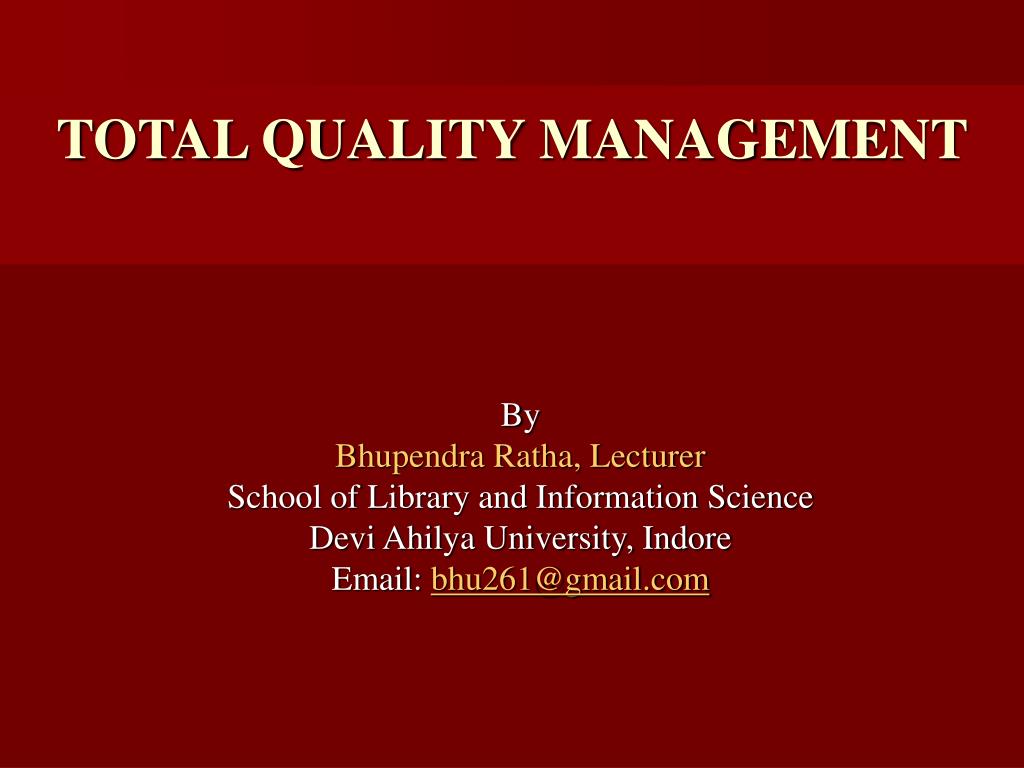 PPT - TOTAL QUALITY MANAGEMENT PowerPoint Presentation, free download ...