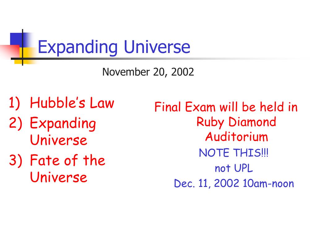 PPT - Expanding Universe PowerPoint Presentation, free download - ID ...