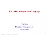 PPT - DATA MANIPULATION LANGUAGE (DML) PowerPoint Presentation, free ...