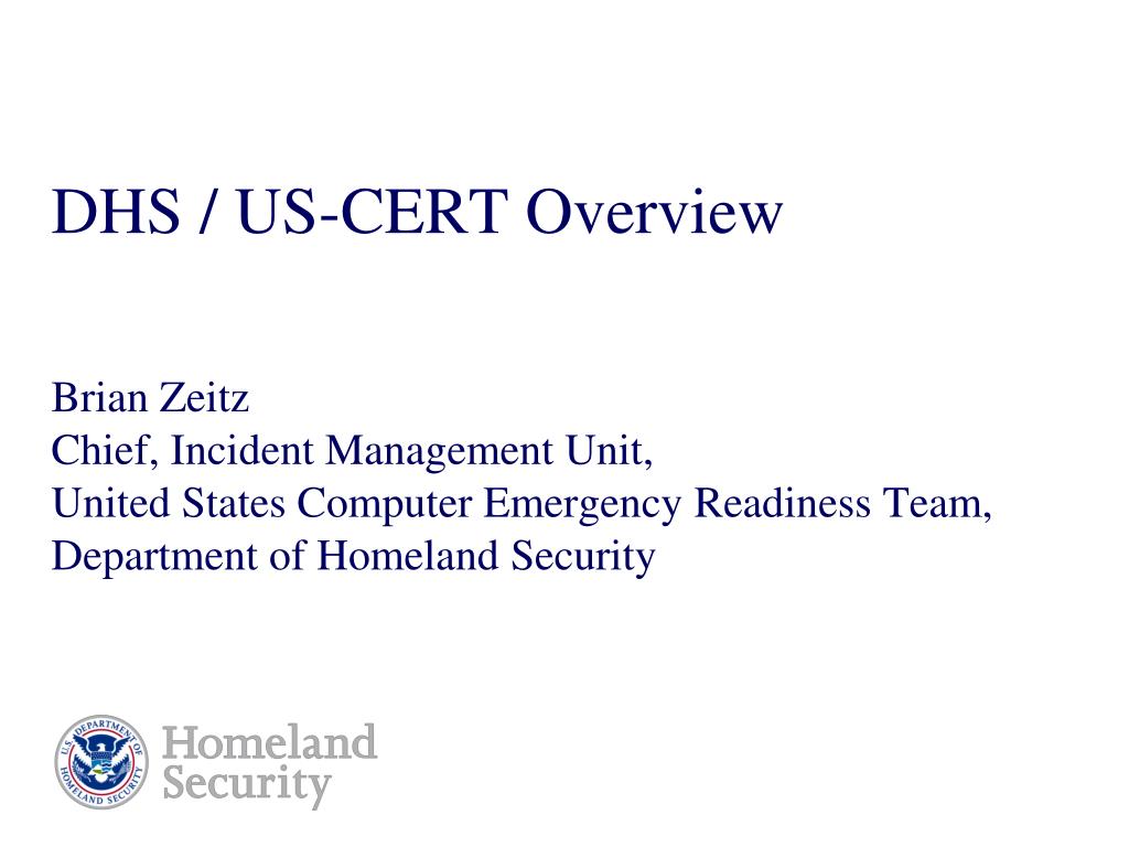 PPT - DHS / US-CERT Overview PowerPoint Presentation, free download ...