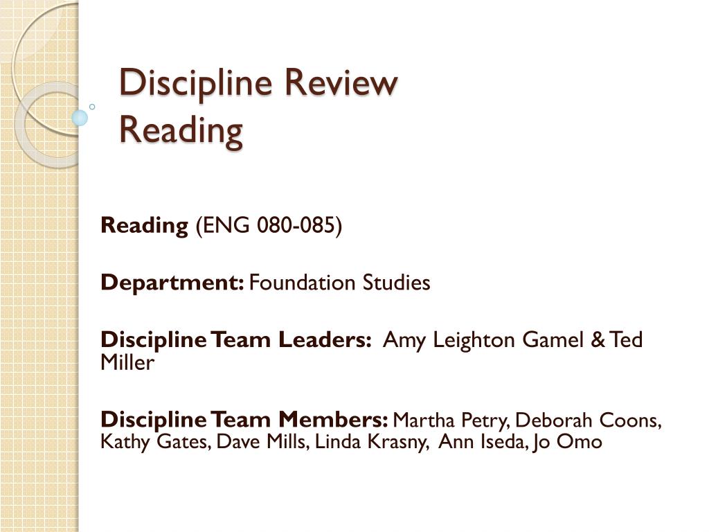 PPT - Discipline Review Reading PowerPoint Presentation, free download ...