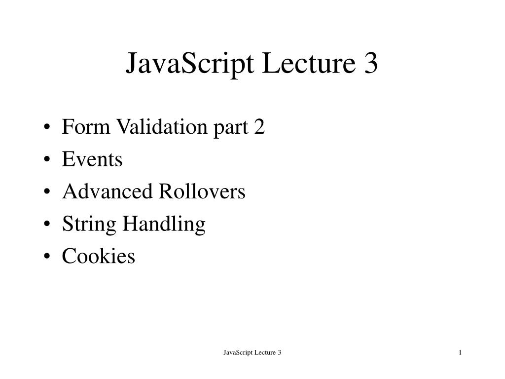 PPT - JavaScript Lecture 3 PowerPoint Presentation, free download - ID ...