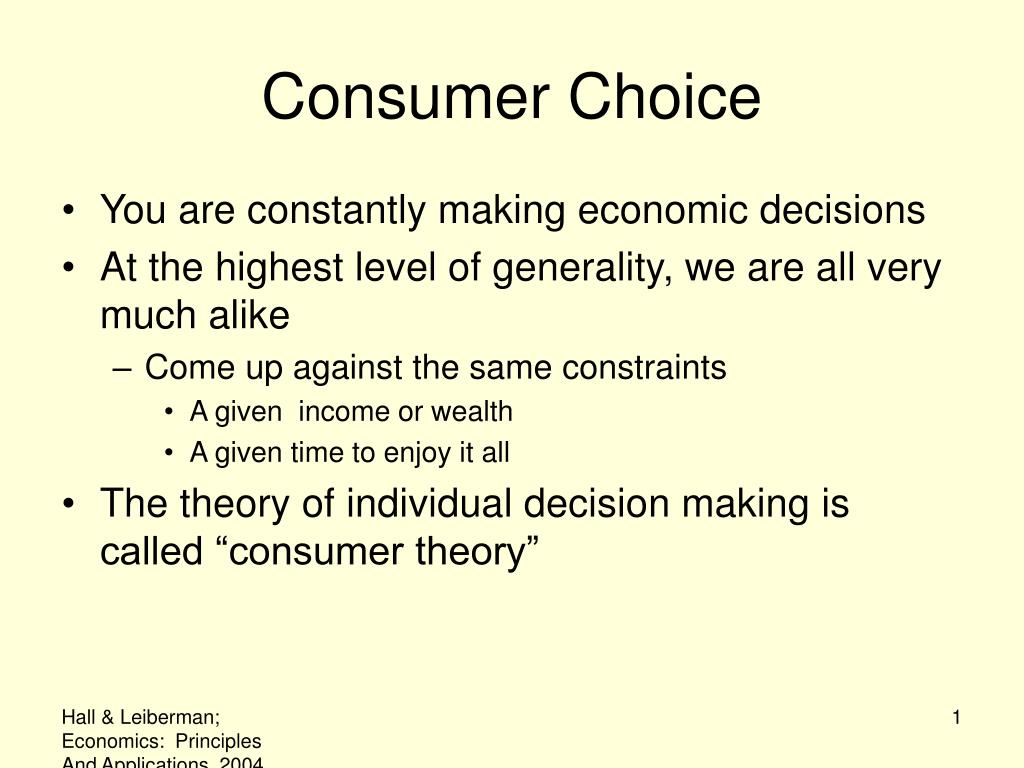 PPT - Consumer Choice PowerPoint Presentation, free download - ID:1749844