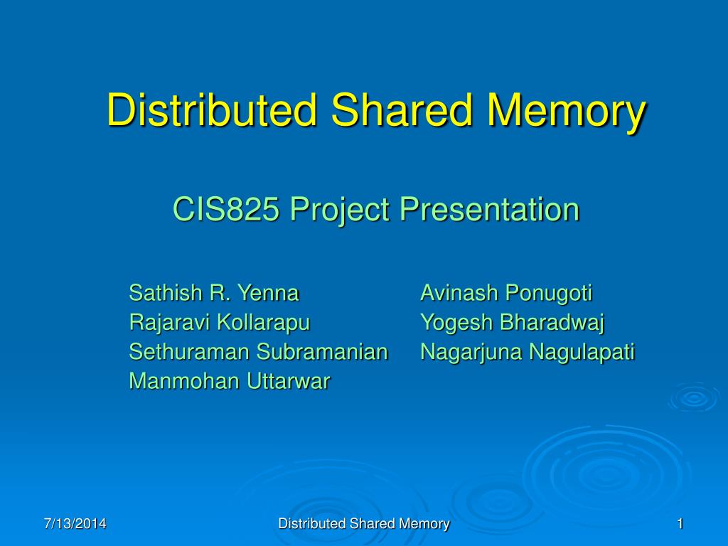 PPT - Distributed Shared Memory CIS825 Project Presentation PowerPoint ...