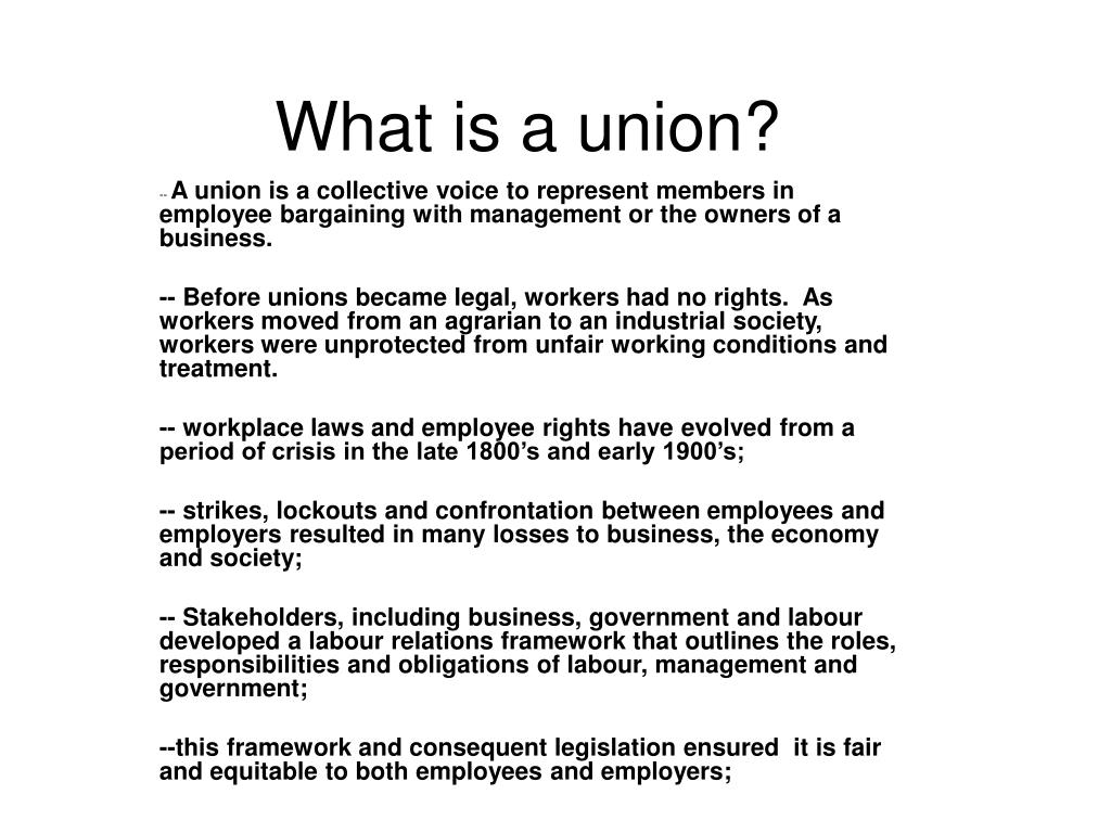PPT - What is a union? PowerPoint Presentation, free download - ID:1751475