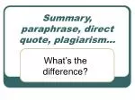 PPT - Direct Quote vs. Paraphrase PowerPoint Presentation, free ...