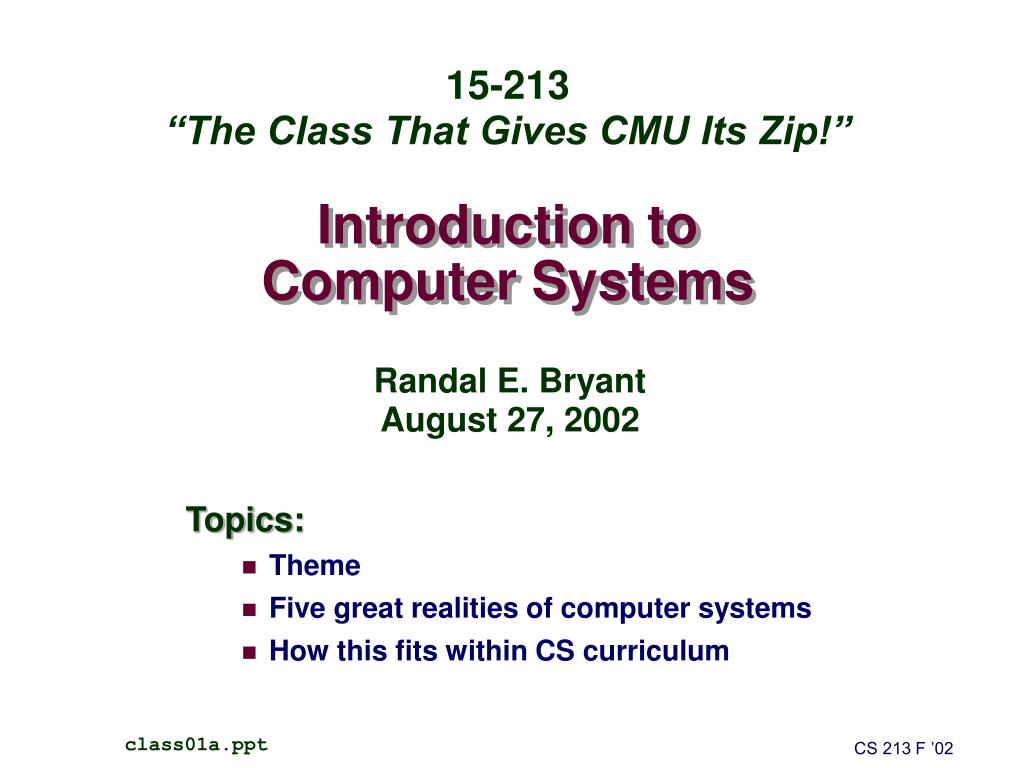 PPT - Introduction to Computer Systems PowerPoint Presentation, free ...