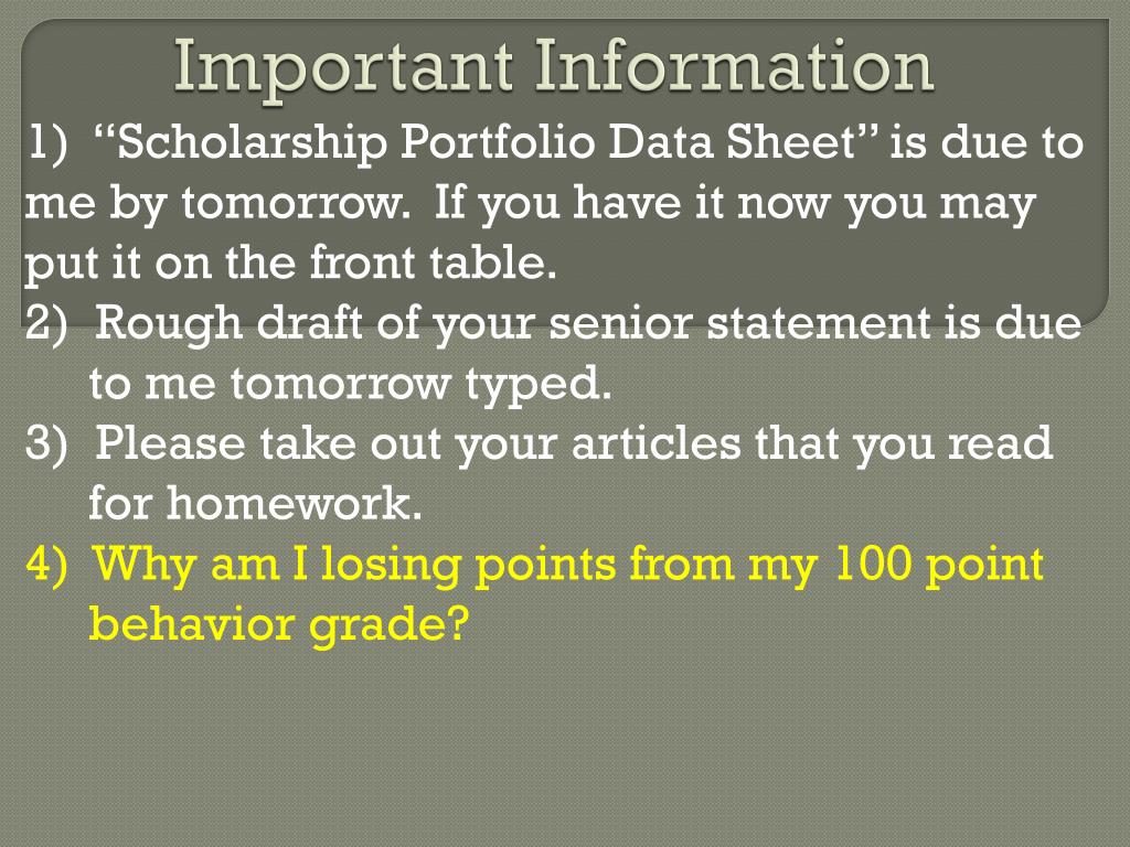 PPT - Important Information PowerPoint Presentation, free download - ID ...